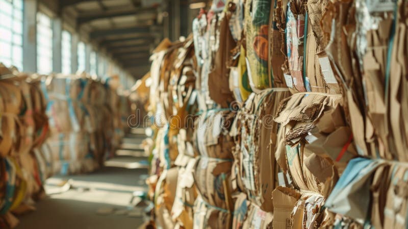 Stack of Paper Waste before Shredding at Recycling Plant Stock Image ...