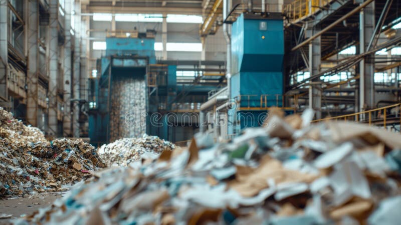 Stack of Paper Waste before Shredding at Recycling Plant Stock Image ...