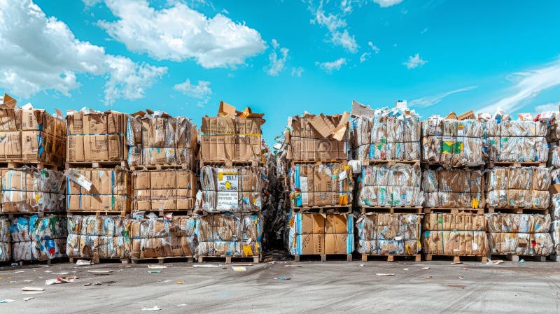 Stack of Paper Waste before Shredding at Recycling Plant Stock Image ...
