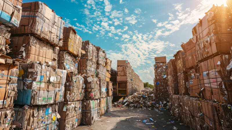 Stack of Paper Waste before Shredding at Recycling Plant Stock Photo ...