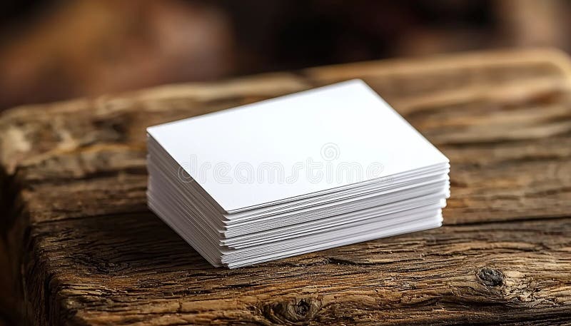 Stack of Paper on Wood Table in Office Generated by AI Stock ...