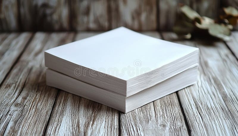 Stack of Paper on Wooden Table in Library Generated by AI Stock Image ...