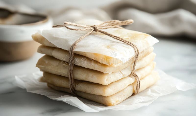 A Stack of Paper Wrapped Around a Pastry Stock Illustration ...