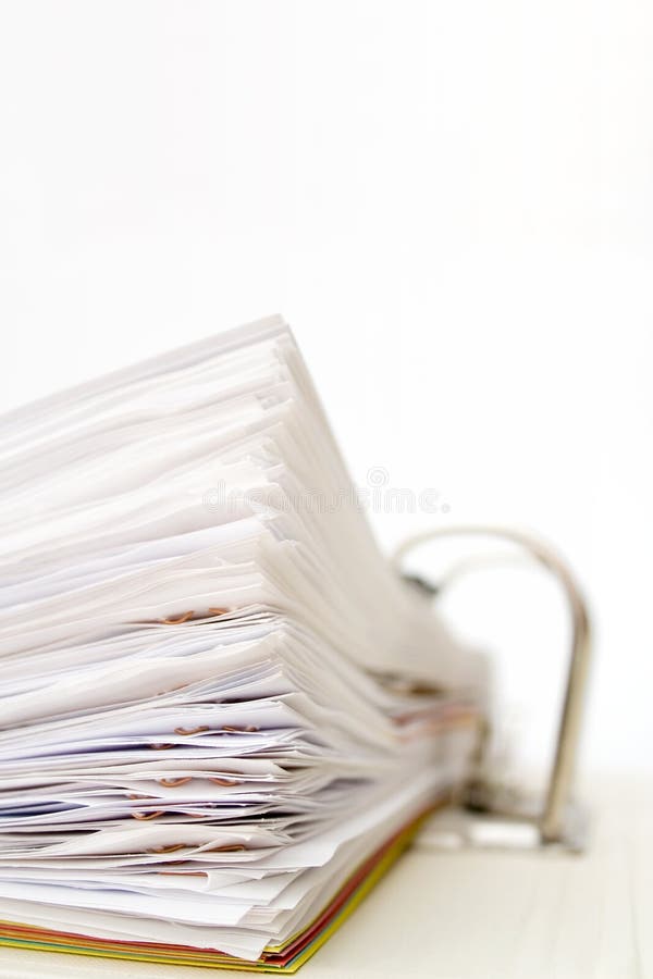 Stack of papers stock photo. Image of files, close, binder - 2033582