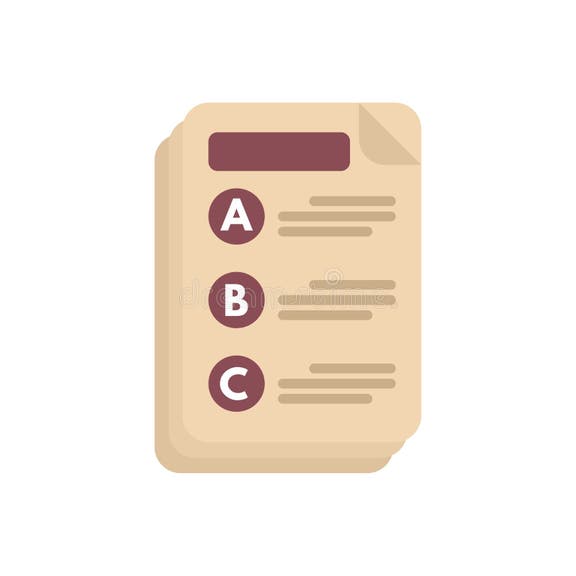 Stack of Papers with a B C Checklist for Examination Stock Illustration ...