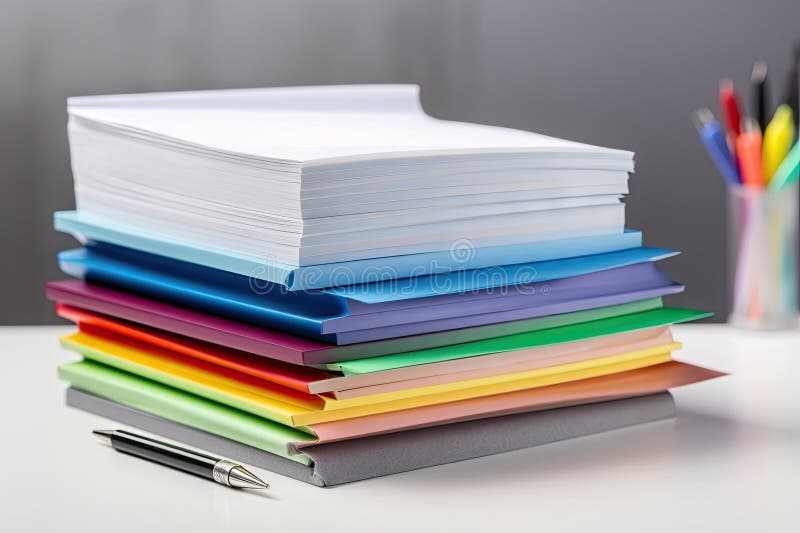 Stack of Papers with Different Colored Tabs, Organized in Neat and Tidy ...