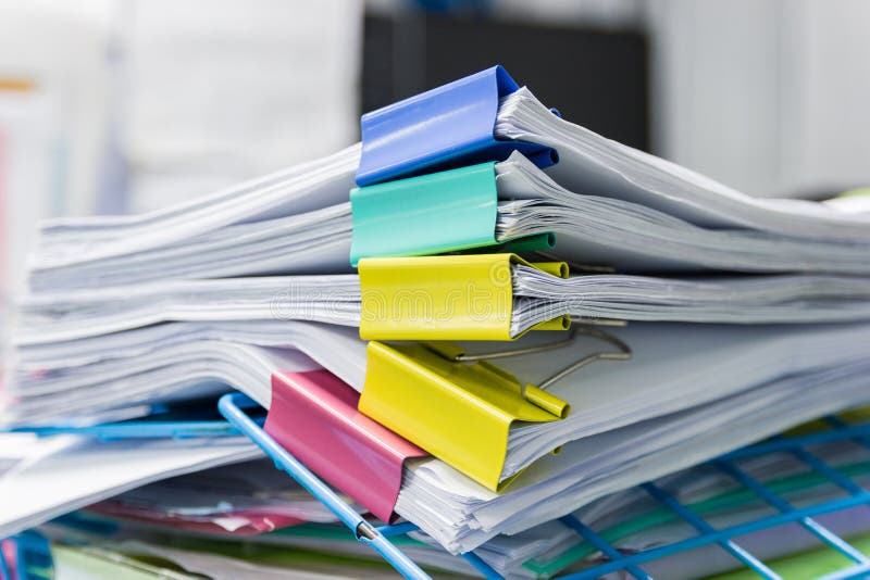 Messy File Document And Office Supplies In Filing Cabinets Stock Photo ...