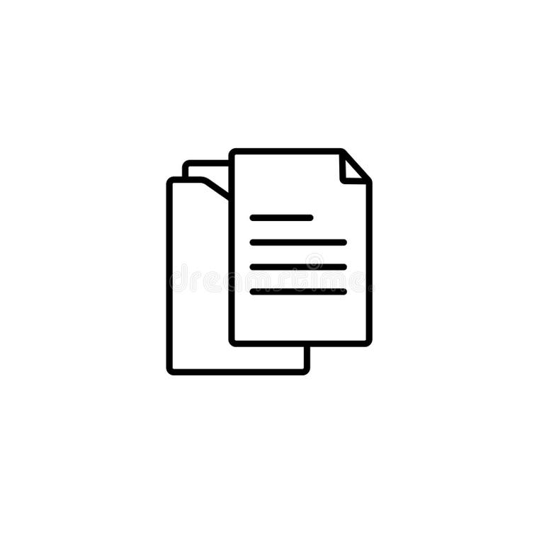 Stack of Papers Icon with Line Design for Document and File ...