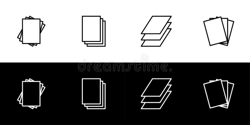 Stack of papers icon set. stock vector. Illustration of black - 191160744