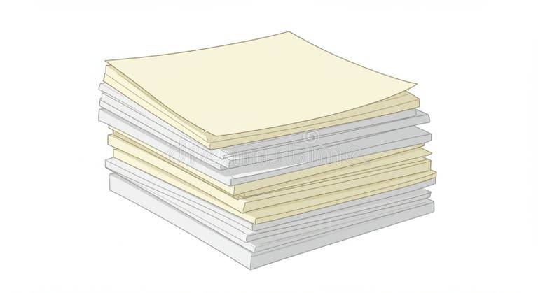 A Stack of Papers is Illustrated, Featuring Alternating Layers of White ...