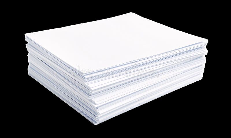 Stack of A4 Papers Isolated on Transparent Background Stock ...