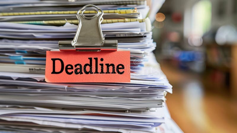 A Stack of Papers with a Large "Deadline" Stamp, Illustrating the ...