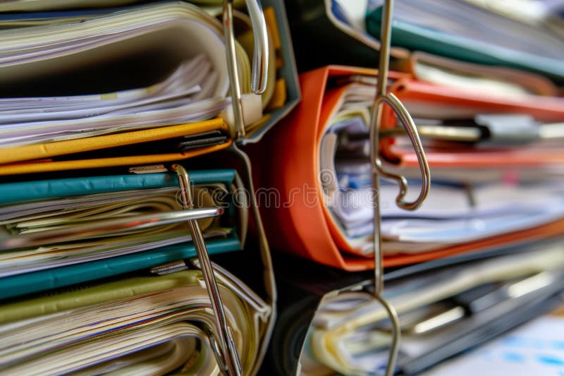 A Stack of Papers with a Metal Clip on Top Stock Illustration ...