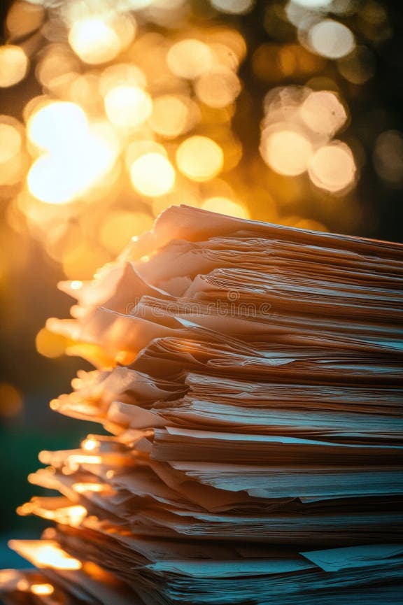 Stack of Papers Placed on a Table, Possibly Awaiting Action or Review ...