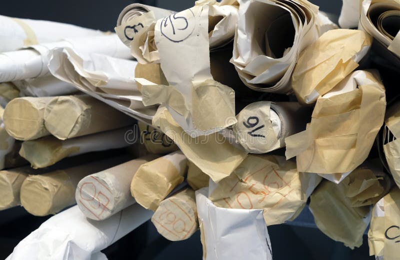 Stack of papers and plans stock image. Image of maps - 310018287