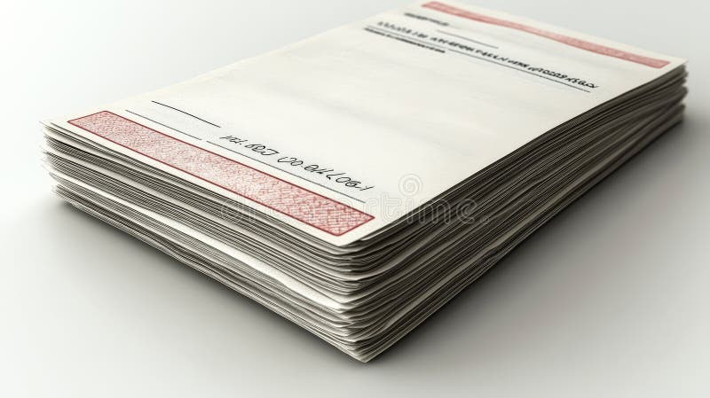 Stack of Papers with a Red Stamp on Them Stock Image - Image of ...