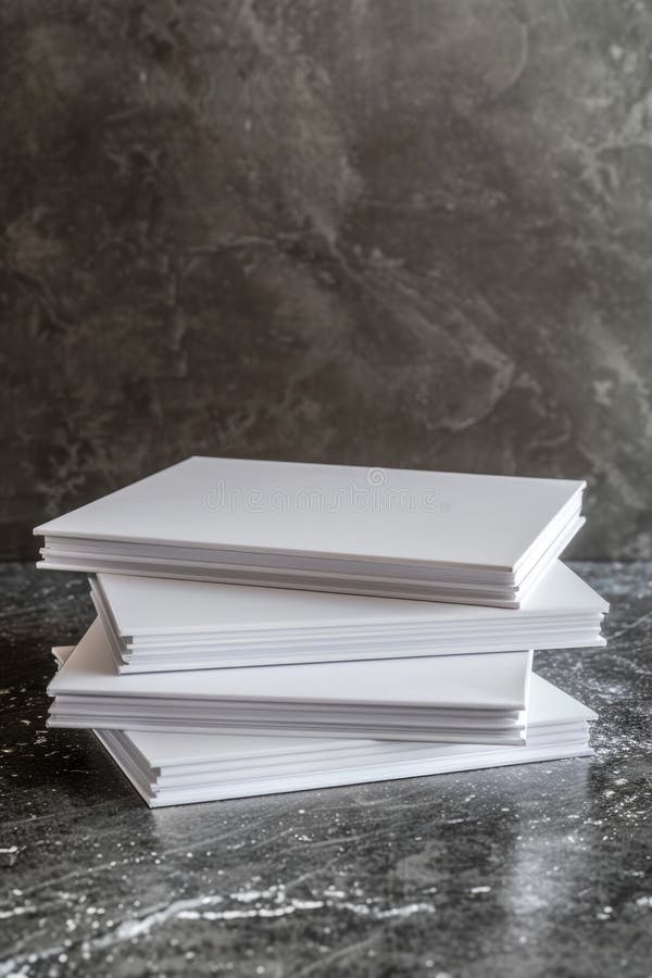 Stack of Papers Resting on a Table Surface Stock Photo - Image of ...