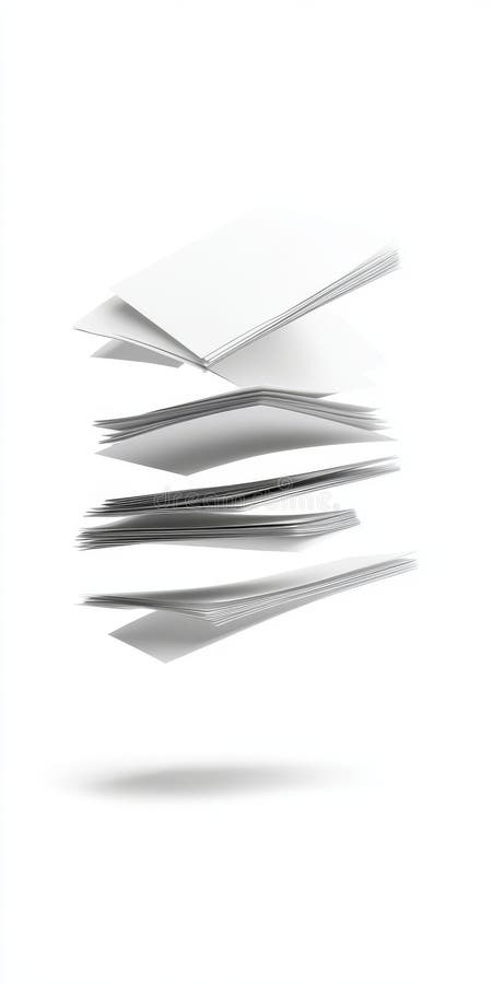 A Stack of Papers is Shown in the Air Stock Illustration - Illustration ...