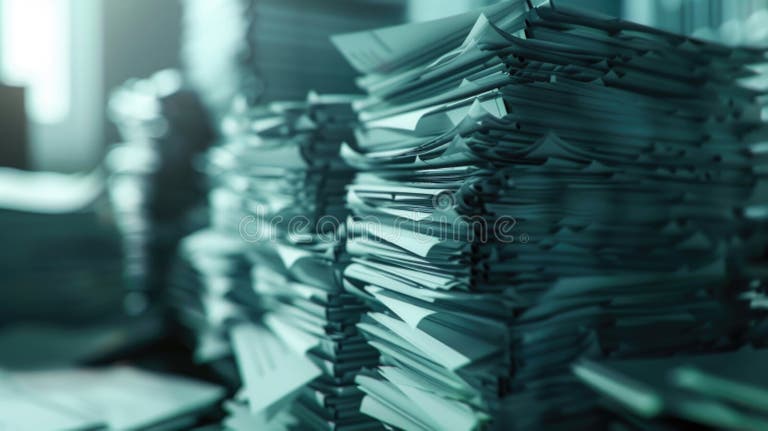 A Stack of Papers Sitting on a Desk, Perfect for Office or Study Scenes ...