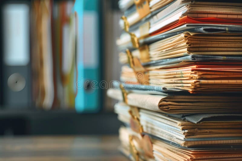A Stack of Papers Sitting on a Table, Possibly for Study or Work Use ...