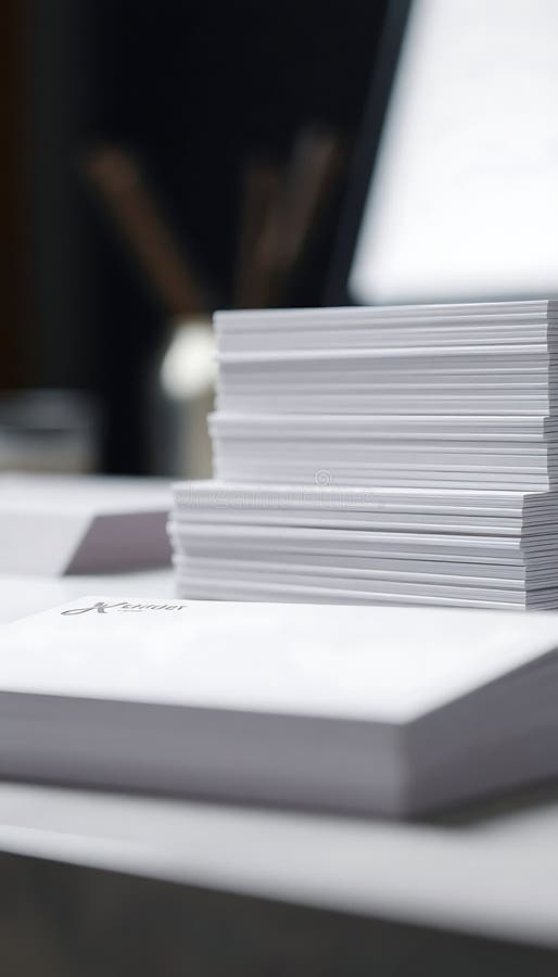 Stack of Papers Sitting on Top of a Table Stock Illustration ...