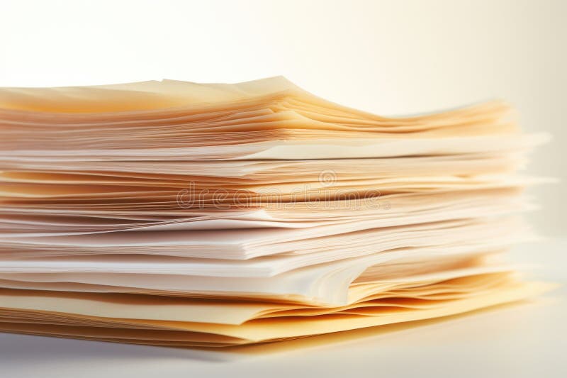 A Stack of Papers Sitting on Top of a Table. Suitable for Office ...
