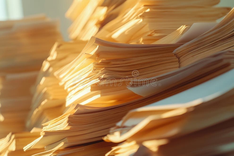 Stack of Papers on a Table, Great for Office or Study Scenes Stock ...