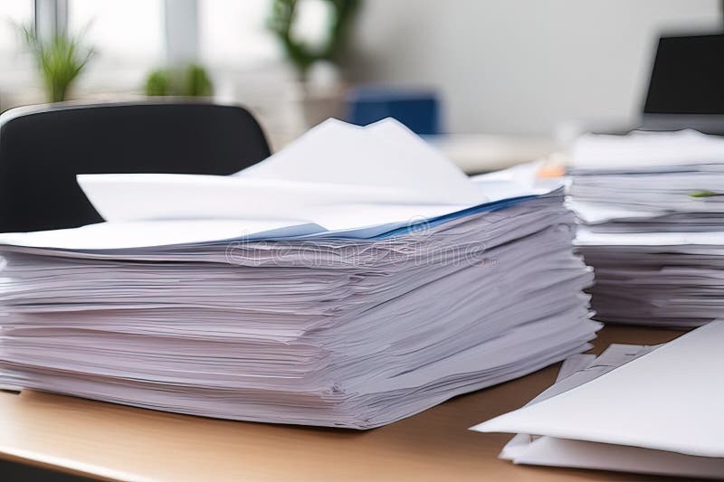 Stack of Papers on Table in Officestack of Papers on Table in ...