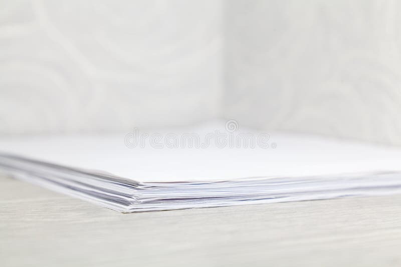 Stack of Papers is on Table Stock Photo - Image of sheet, draft: 126065984