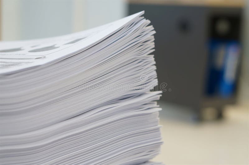 Stack of Papers Worksheet at Office Stock Photo - Image of office ...