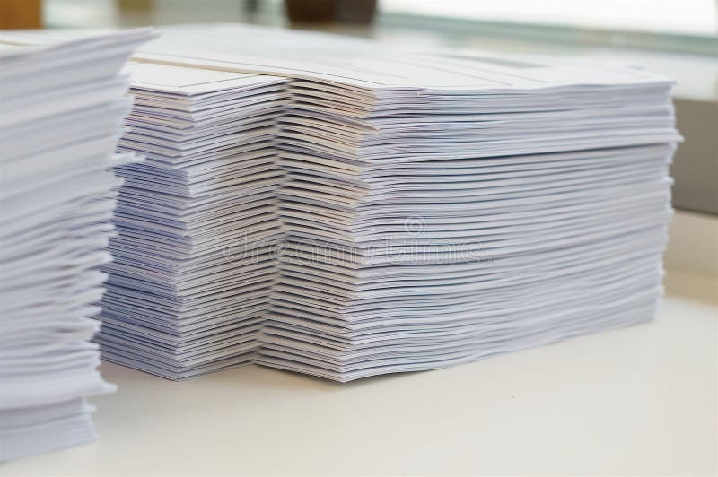 Stack of papers worksheet stock image. Image of document - 78298755