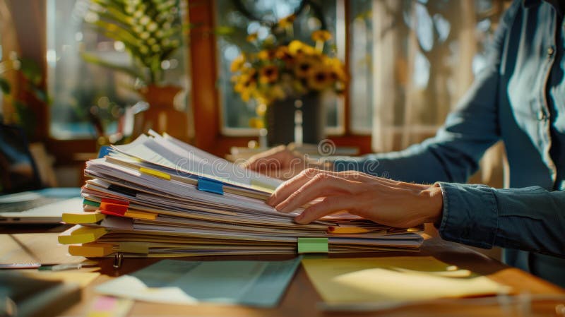 The Stack of Paperwork.AI Generated Image Stock Illustration ...
