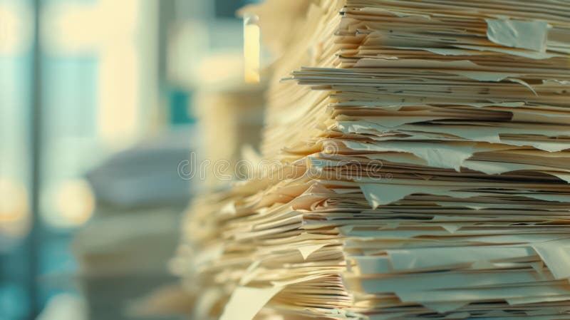 The Stack of Paperwork. AI Generated Stock Image - Image of clutter ...
