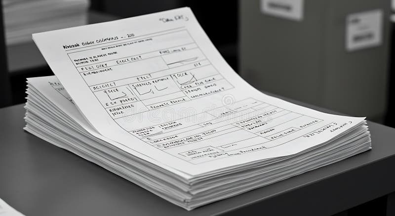 Stack of Paperwork with Handwritten Notes for Business or Office Use ...