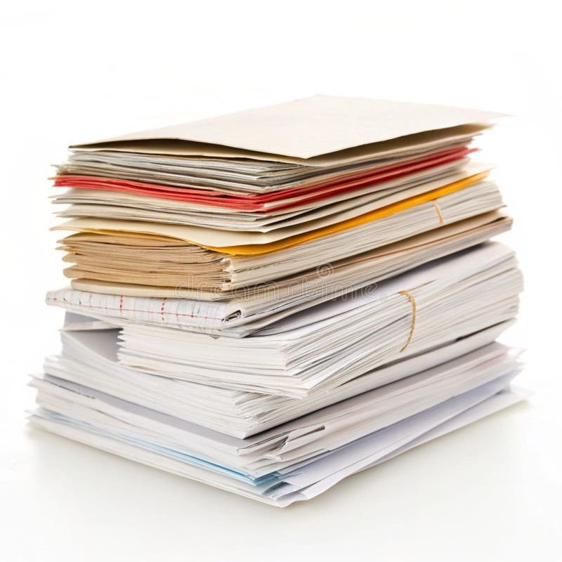 Stack of Paperwork Isolated on Transparent Background Stock ...