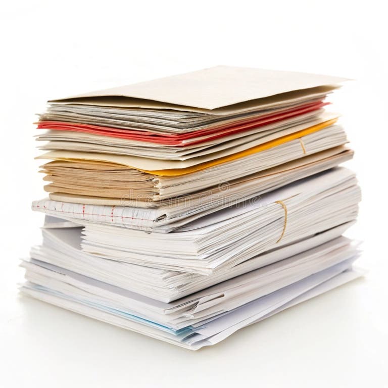 Stack of Paperwork Isolated on Transparent Background Stock ...