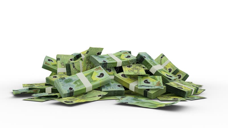 Stack of 2 Papua New Guinea Kina Notes Isolated on White Background ...