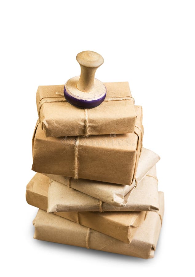 Stack parcel in warehouse stock photo. Image of close - 19870990