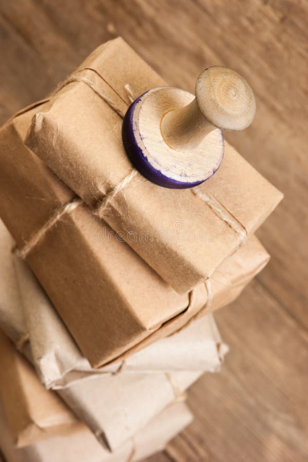 Stack parcel in warehouse stock photo. Image of paper - 157123084