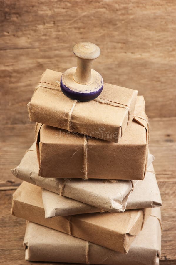 Stack parcel in warehouse stock image. Image of package - 156658579