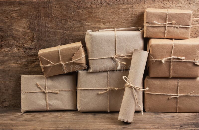 Stack parcel in warehouse stock image. Image of craft - 157116783