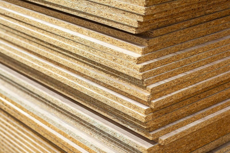 Stack of Particleboard Sheets Prepared for Construction and Woodworking ...