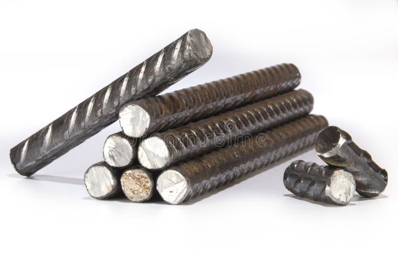 Mild Steel Pieces Isolated on White Stock Image - Image of steel ...