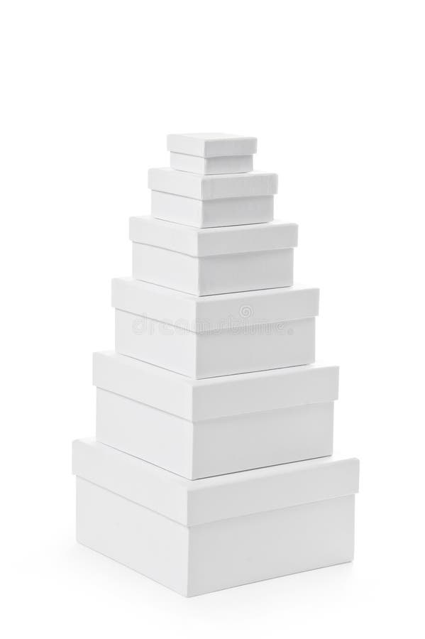 Stack of Pasteboard Square Gift Boxes Stock Photo - Image of present ...