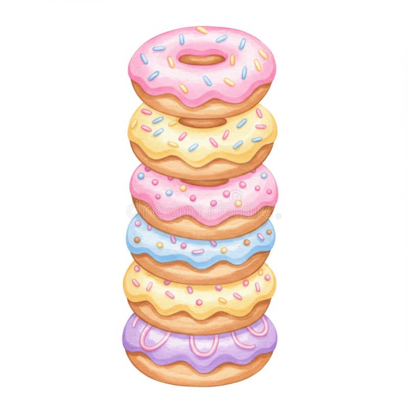 Stack of Donuts Vector Line Icon Stock Vector - Illustration of ...