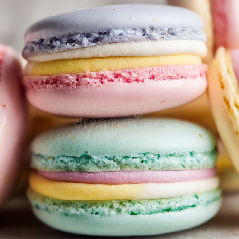 Stack of Pastel Macarons in Assorted Colors for Dessert Sweet Stock Illustration - Illustration ...