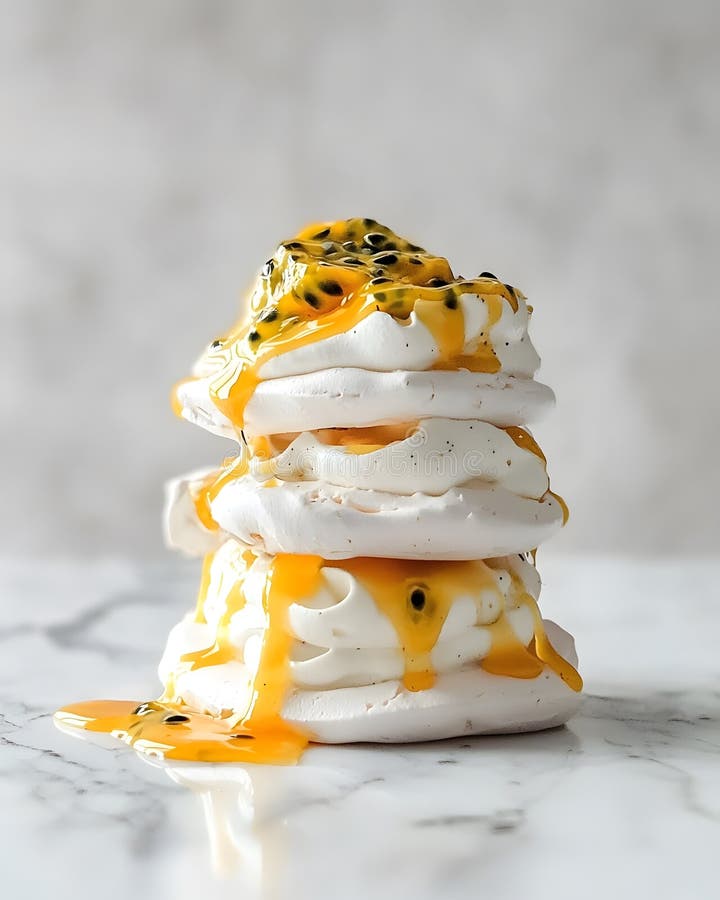 Stack of Pastries with a Drizzle of Syrup on Top Stock Photo - Image of ...