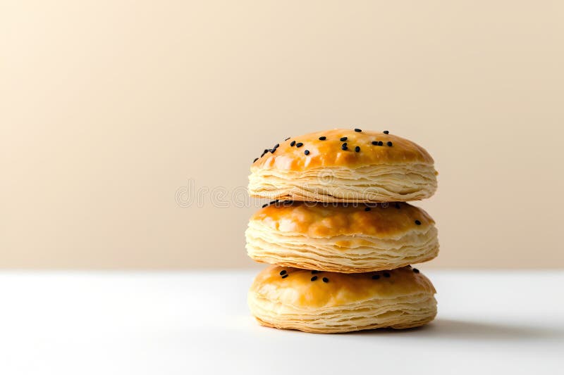 A Stack of Pastries on a Table Stock Illustration - Illustration of ...