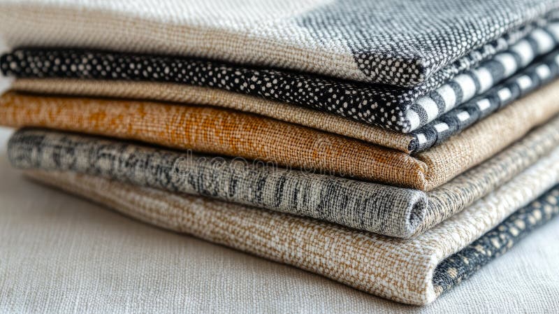 Stack of Patterned and Textured Fabric Layers Stock Photo - Image of ...