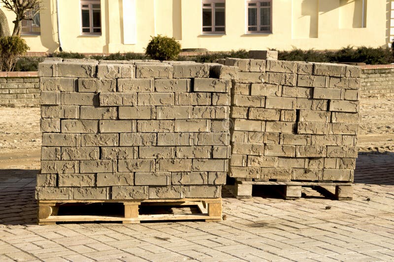 A Stack of Paving Slabs in the Package Stock Image - Image of slab ...